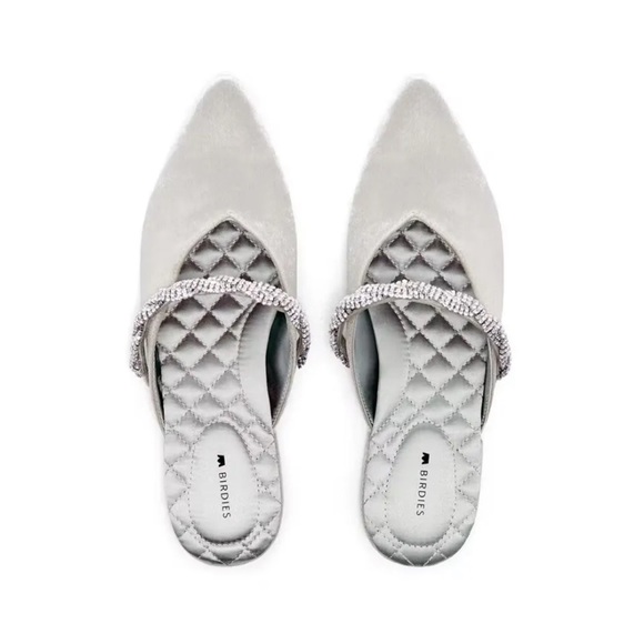 Birdies | Shoes | Birdies The Swan Snow Crystal Velvet Slip On | Poshmark
